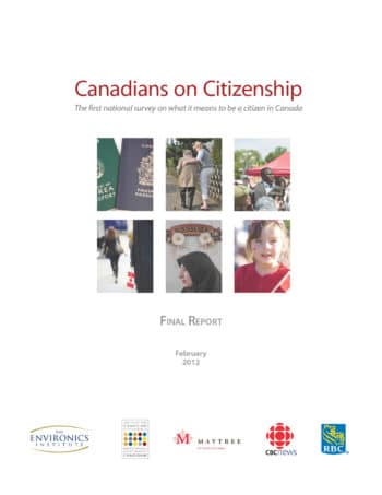 Canadians on Citizenship | Environics Institute for Survey Research
